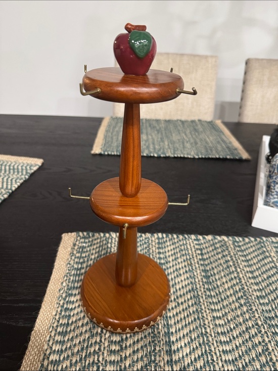 Cracker Barrel | Dining | Wooden Tiered Stand With Red Apple | Poshmark